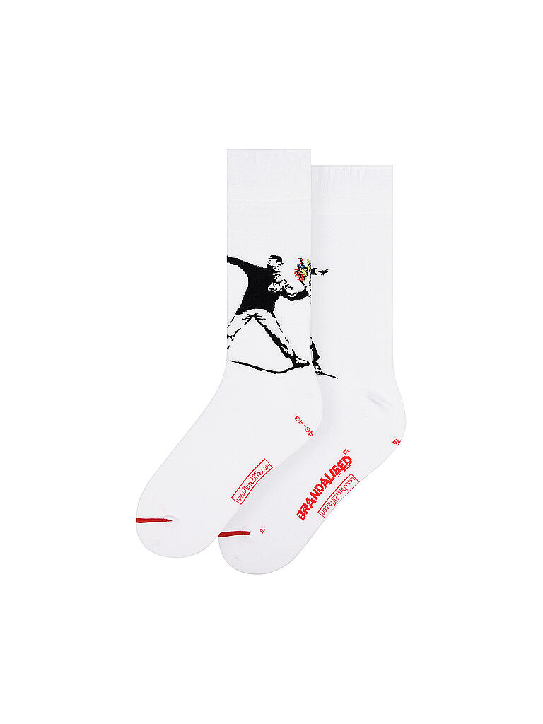 ART-SOCKS Herren Socken FLOWER BOMBER - BANKSY multi (40-46) weiß