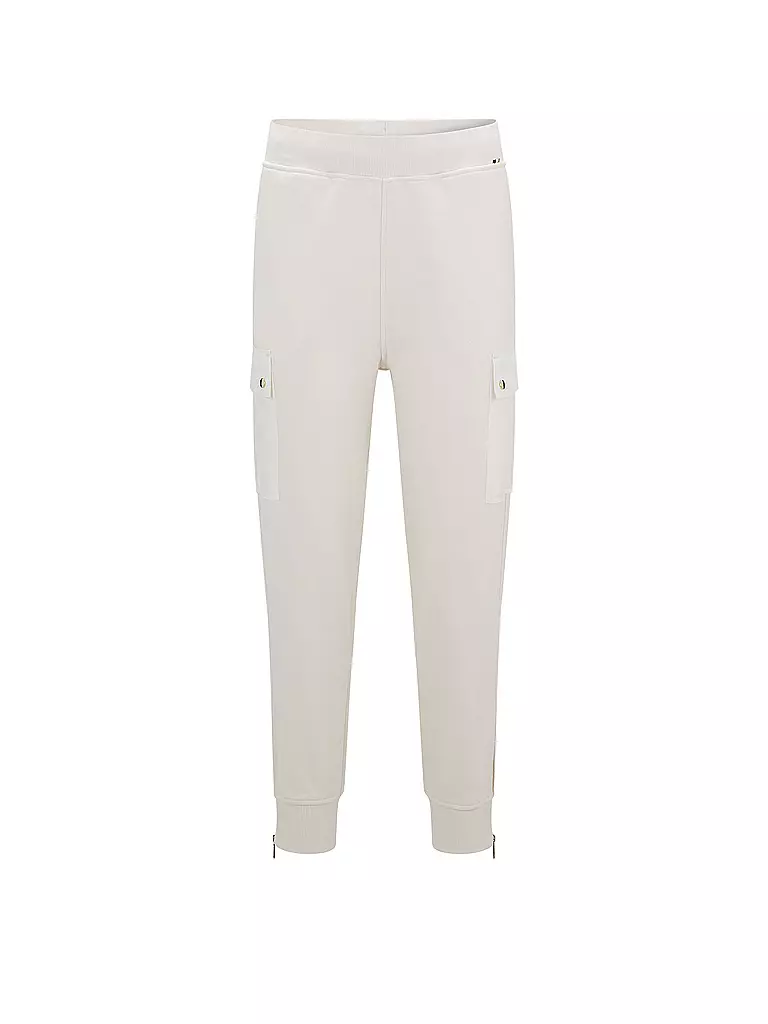 BOSS Cargohose Jogging Fit weiss