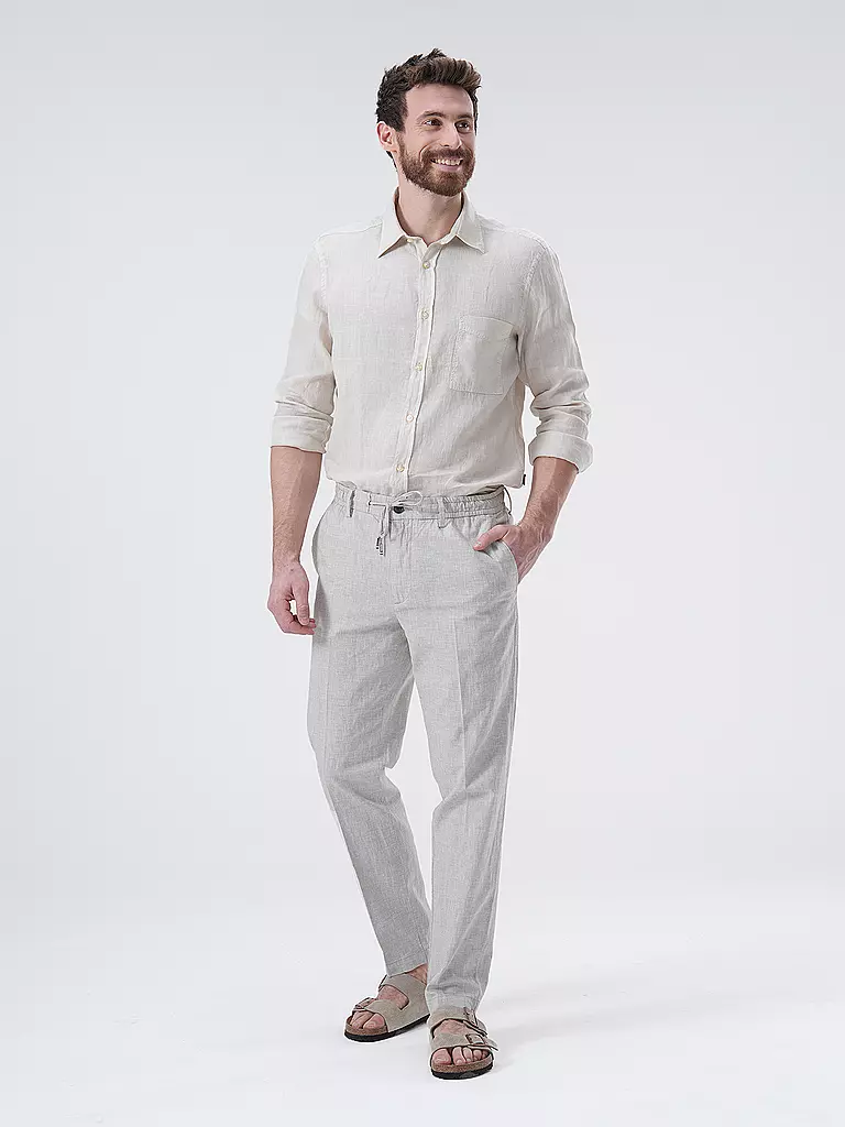 BOSS Leinenhose KANE-DS grün