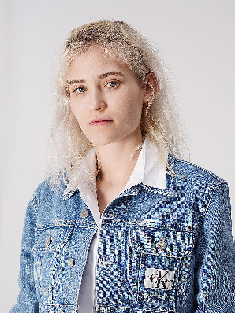 Calvin Klein Jeans Jeansjacke Cropped Fit Blau