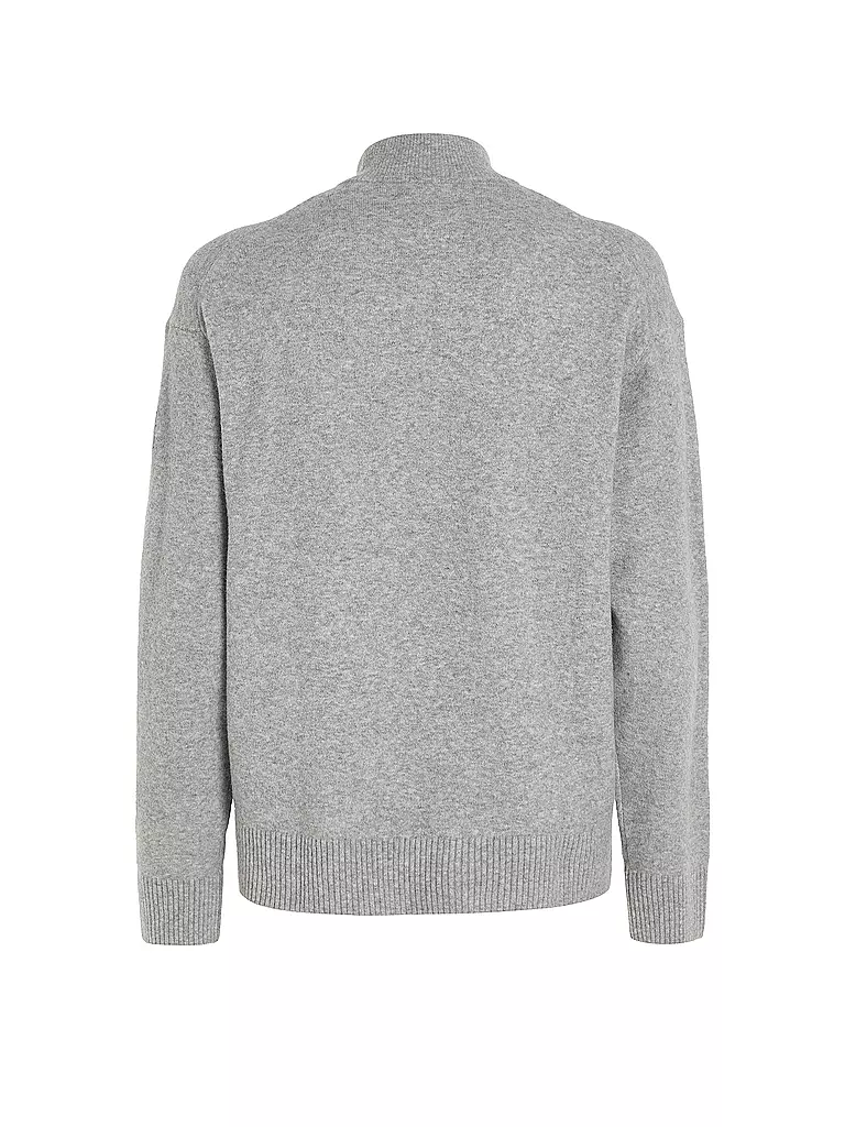 CALVIN KLEIN Troyer Pullover hellgrau