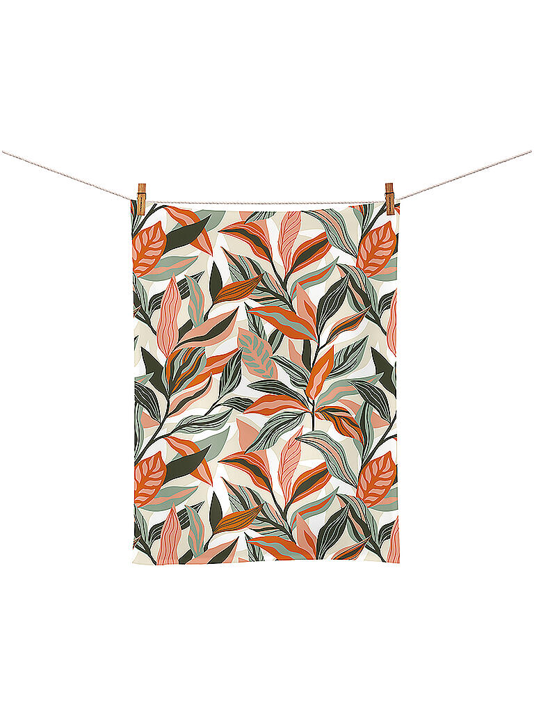 CHIC.MIC Geschirrtuch Organic 50x70cm Orange Leaves bunt