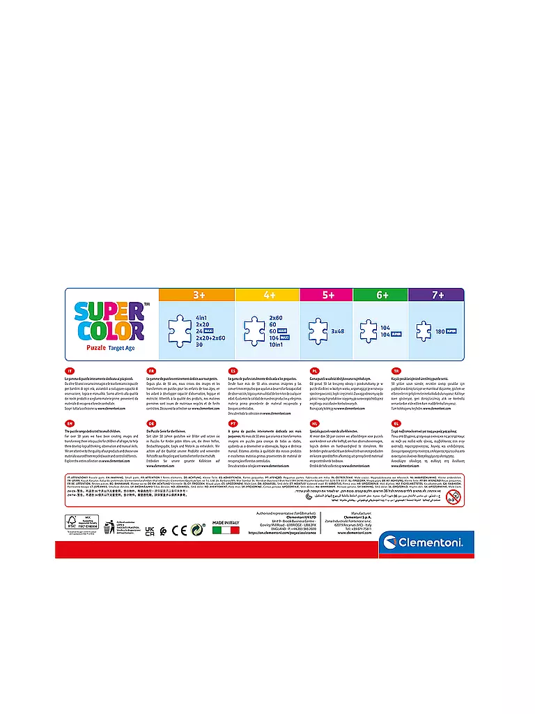 CLEMENTONI Puzzle Maxi Supercolor - Paw Patrol 24 Teile keine Farbe