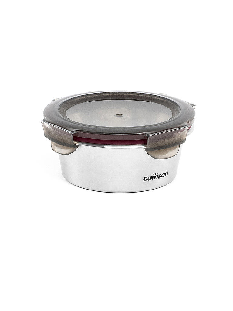 CUITISAN Edelstahl Vorratsdose - Frischhaltedose Flora rund 0,3l silber
