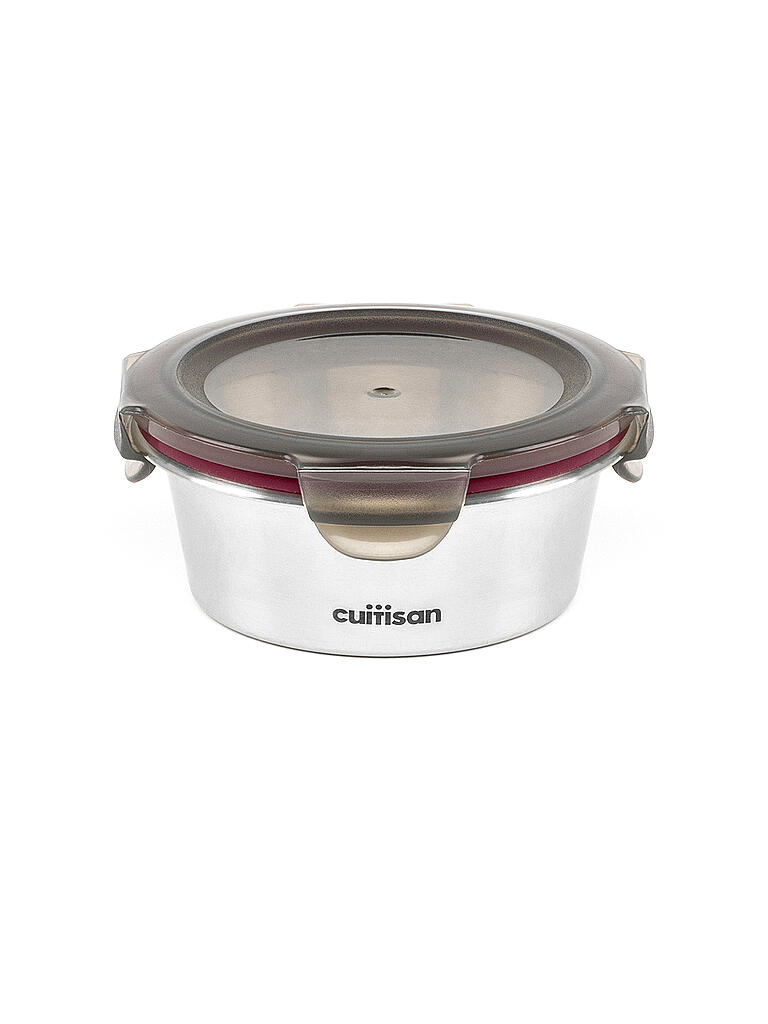 CUITISAN Edelstahl Vorratsdose - Frischhaltedose Flora rund 0,3l silber