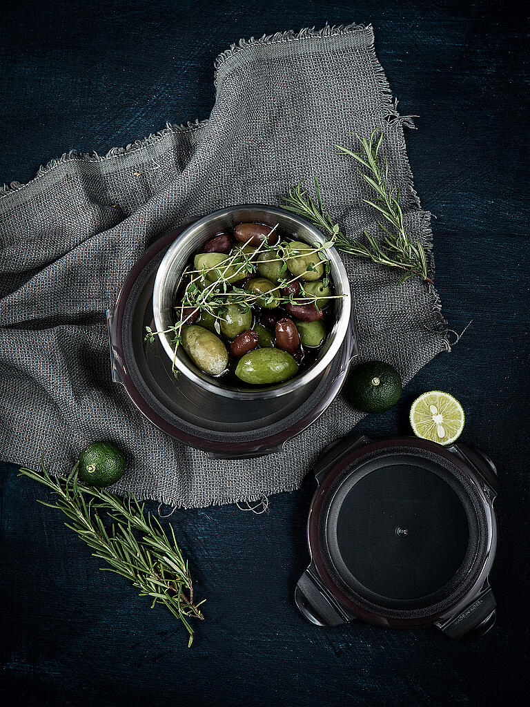 CUITISAN Edelstahl Vorratsdose - Frischhaltedose Flora rund 0,3l silber