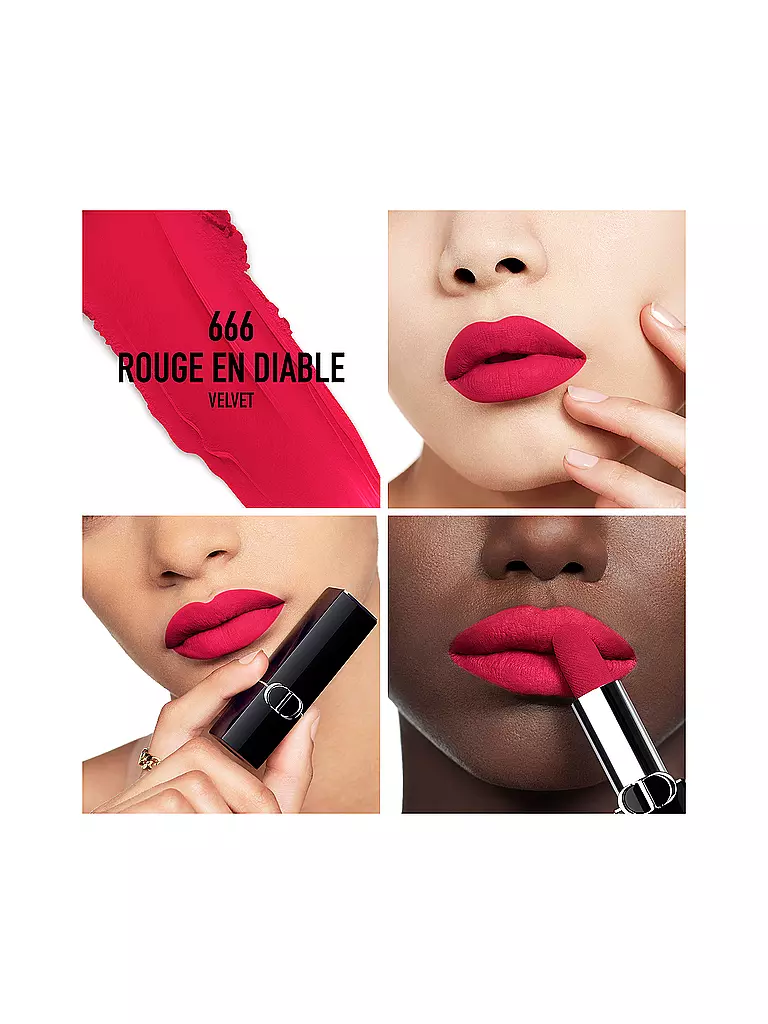 DIOR Lippenstift - Rouge Dior Velvet Lipstick (666 Rouge en Diable) rot