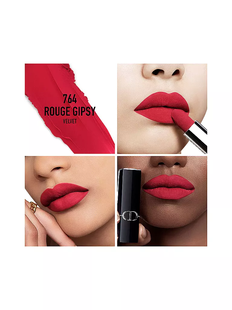 DIOR Lippenstift - Rouge Dior Velvet Lipstick (764 Rouge Gipsy) rot