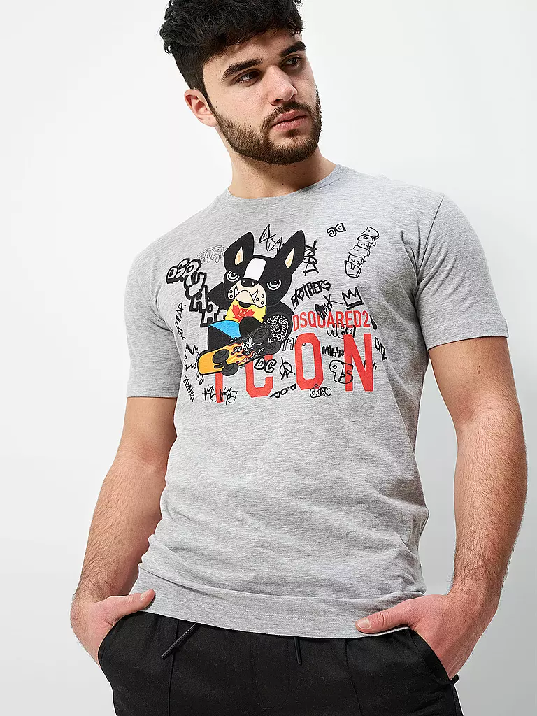 DSQUARED2 T-Shirt ICON CIRO grau