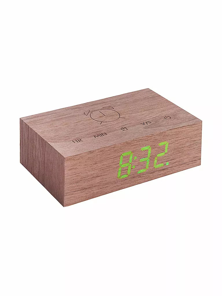 GINGKO Flip Click Clock Walnut braun