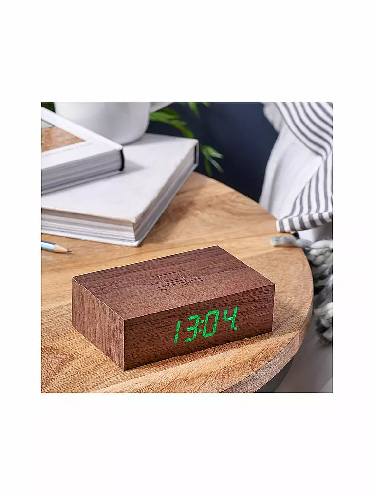 GINGKO Flip Click Clock Walnut braun