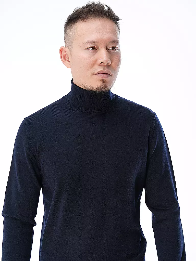 GRAN SASSO Rollkragenpullover blau