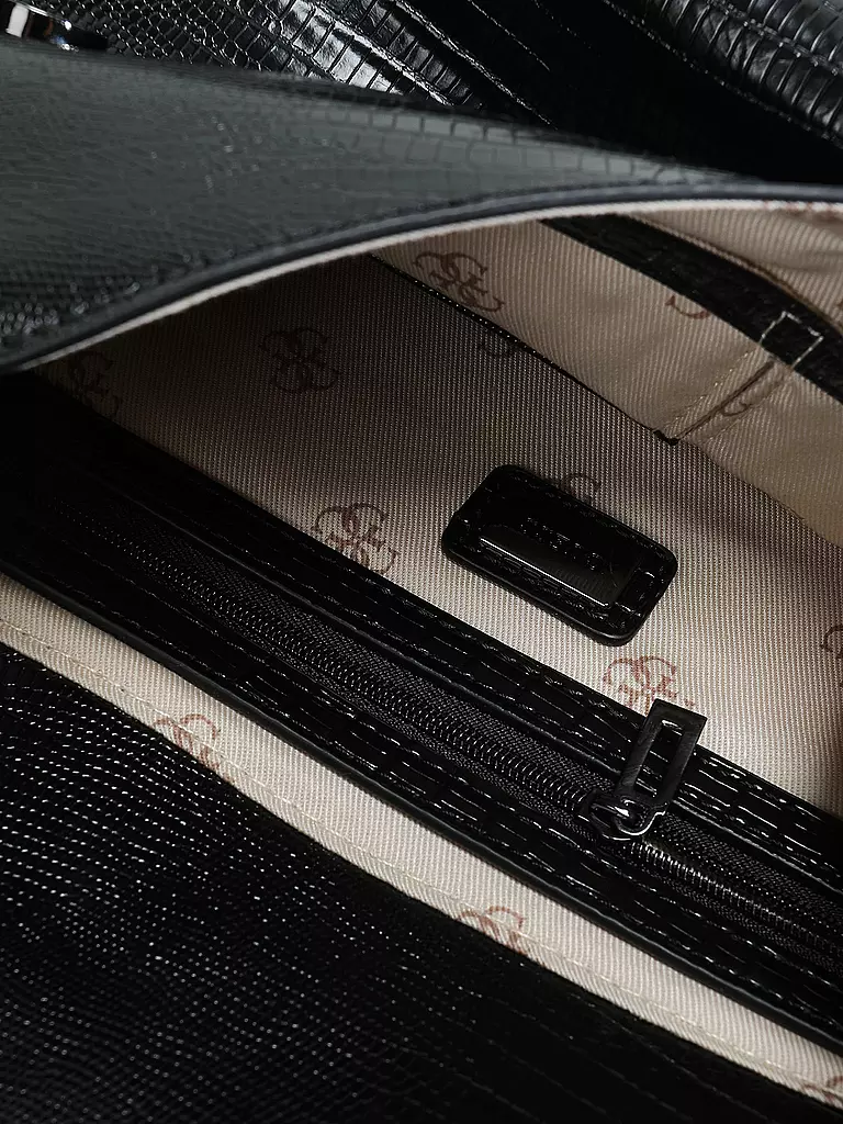 GUESS Umhängetasche Tullia Kroko schwarz