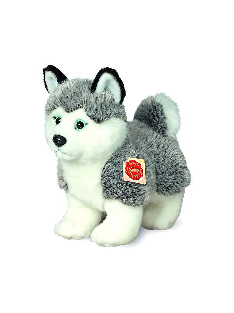 HERMANN TEDDY Plüschtier - Husky stehend 23cm grau