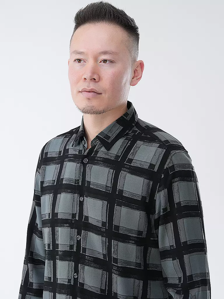 HUGO Hemd Straight Fit EMERO schwarz