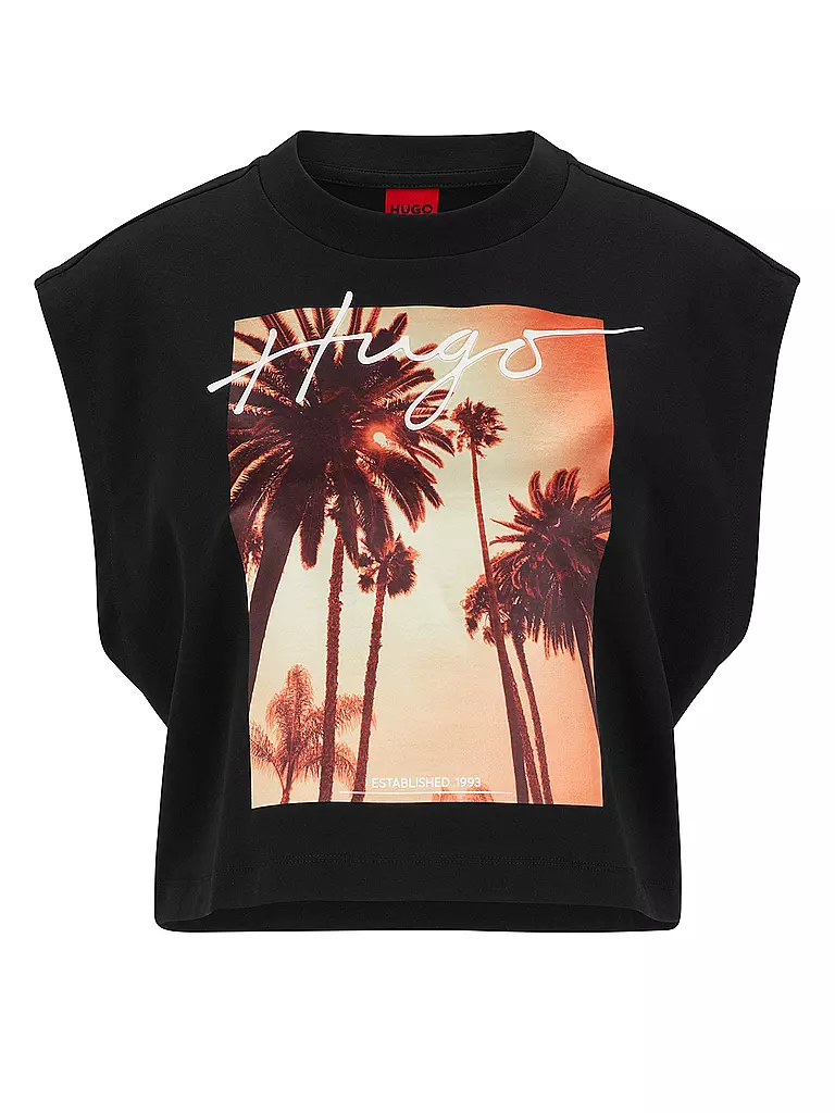 HUGO Shirt Cropped Fit DEFIRE schwarz