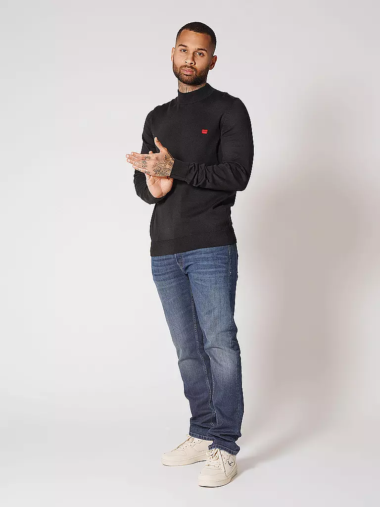 HUGO Stehkragenpullover SAN MARC-C schwarz