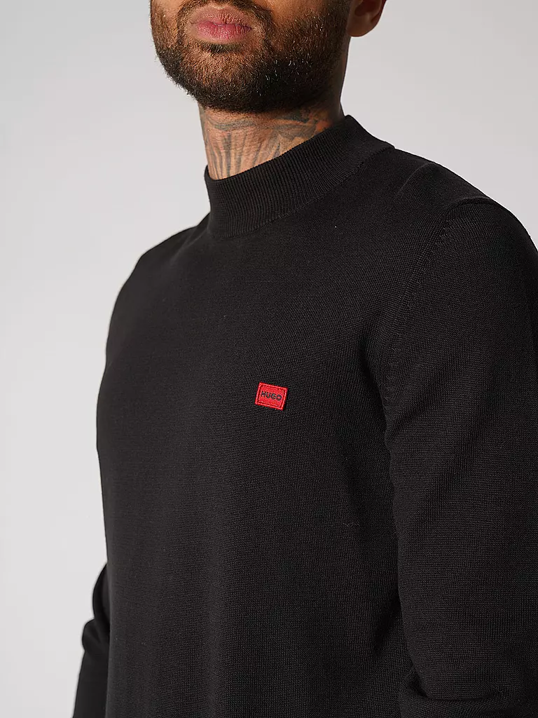 HUGO Stehkragenpullover SAN MARC-C schwarz