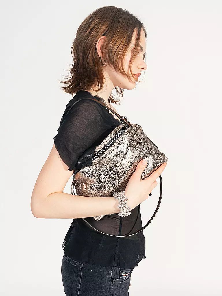 INA KENT Ledertasche - Umhängetasche MOONLIT Ed. 1 silber