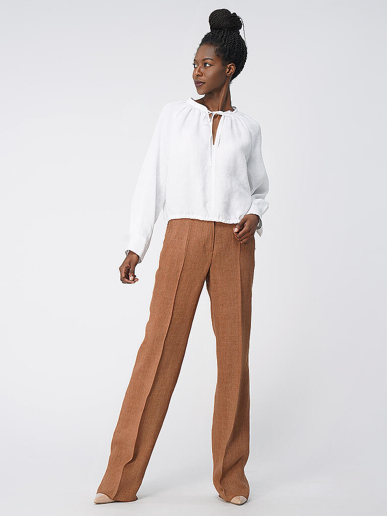 MAX MARA STUDIO Leinen Marlenehose Alcano braun