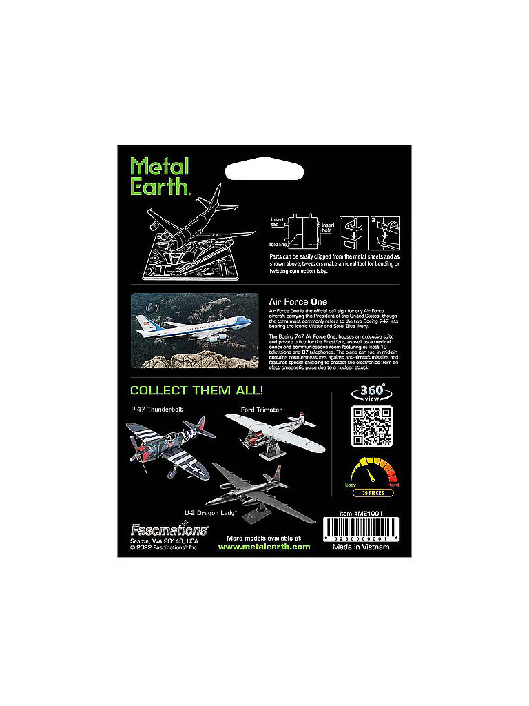 METAL EARTH Air Force One keine Farbe