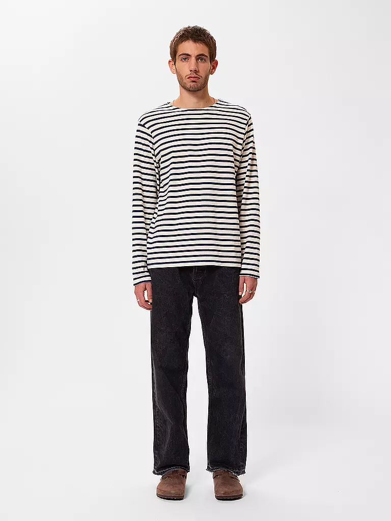 NUDIE JEANS Langarmshirt CHARLES weiss