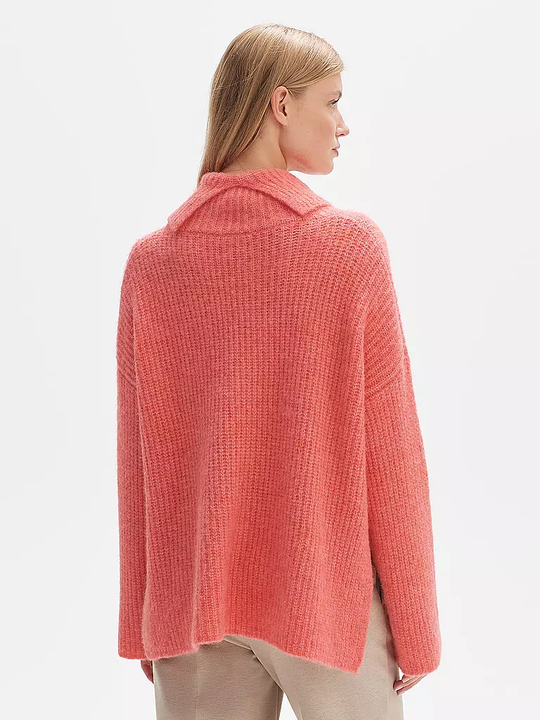 OPUS Rollkragenpullover PARJA SLIT koralle