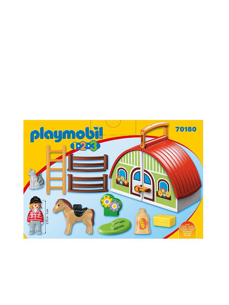 PLAYMOBIL 1,2,3 - Mein Mitnehm Bauernhof 70180 gelb