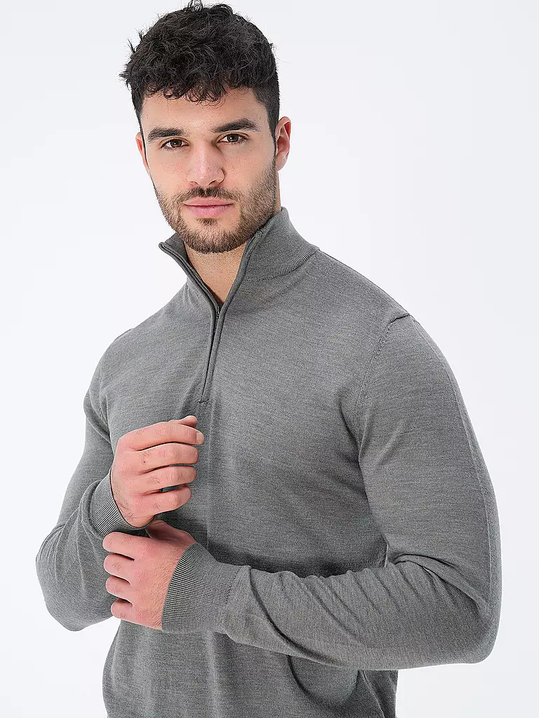 PROFUOMO Troyer Pullover hellgrau
