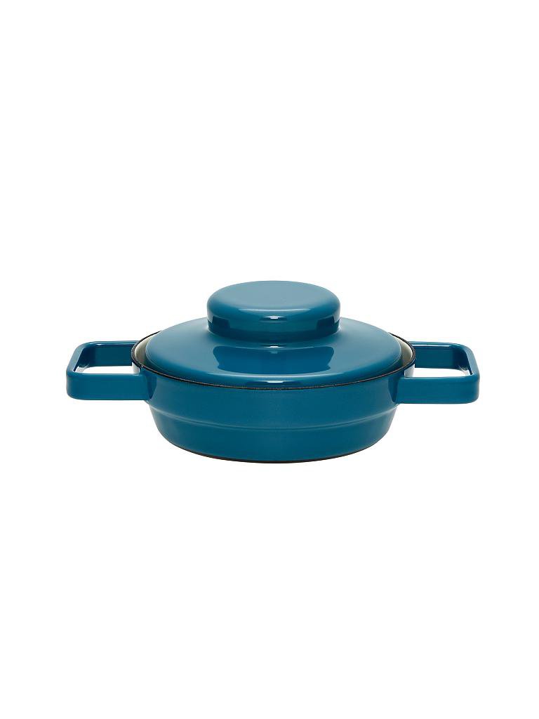 RIESS Emaille Pfanne mit Deckel "Aromapot - Truehomewear" 16cm blau