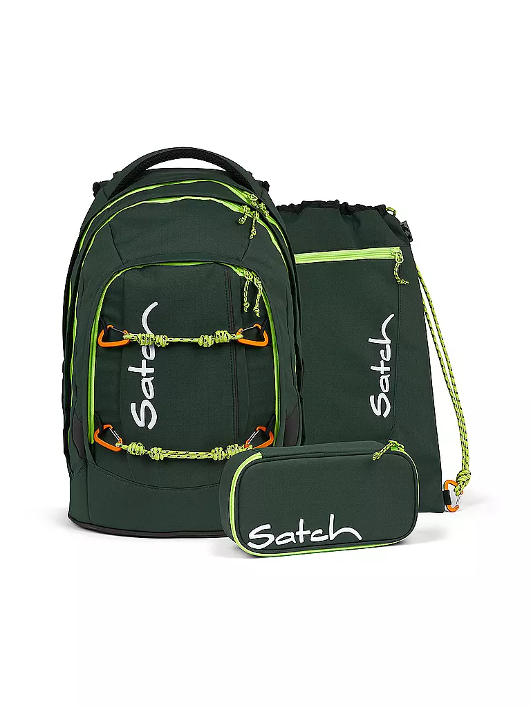 SATCH Schulrucksack Set - Pack Green Explorer dunkelgrün
