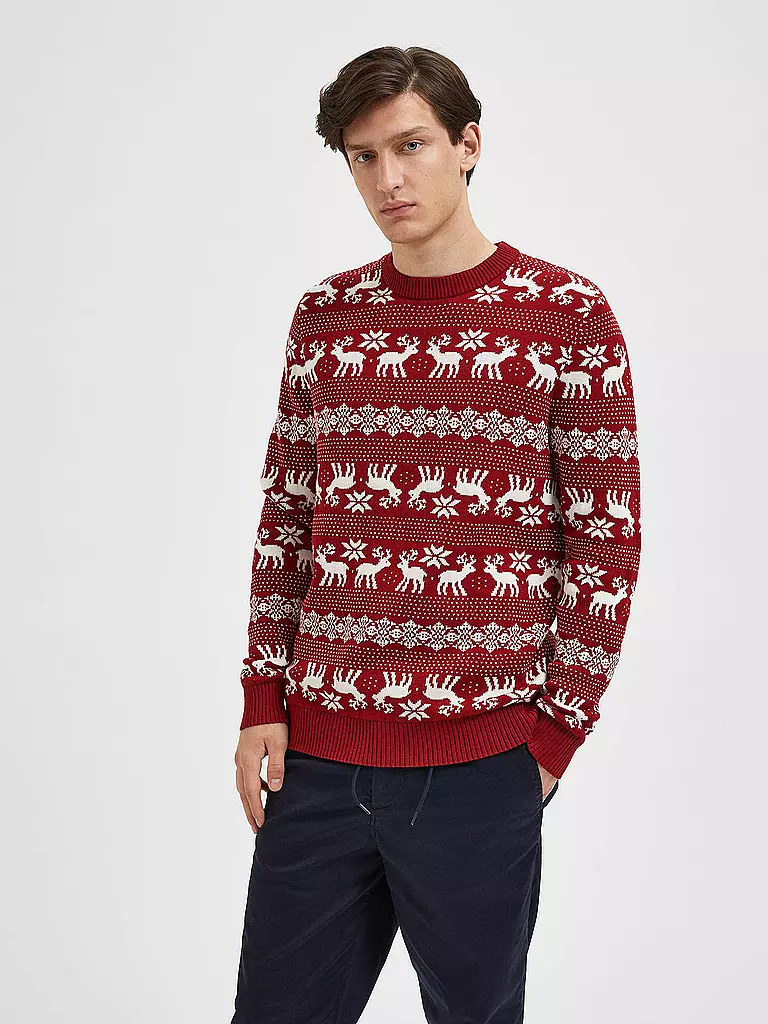 SELECTED Pullover SLHDEER rot