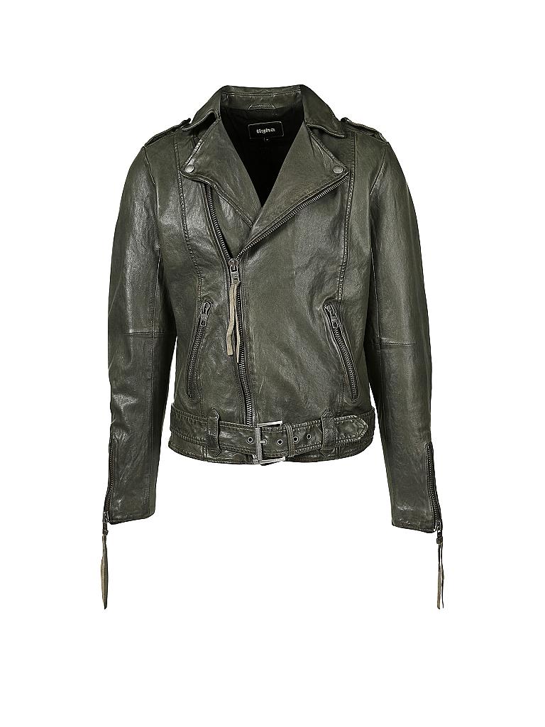 TIGHA Lederjacke Ethan olive