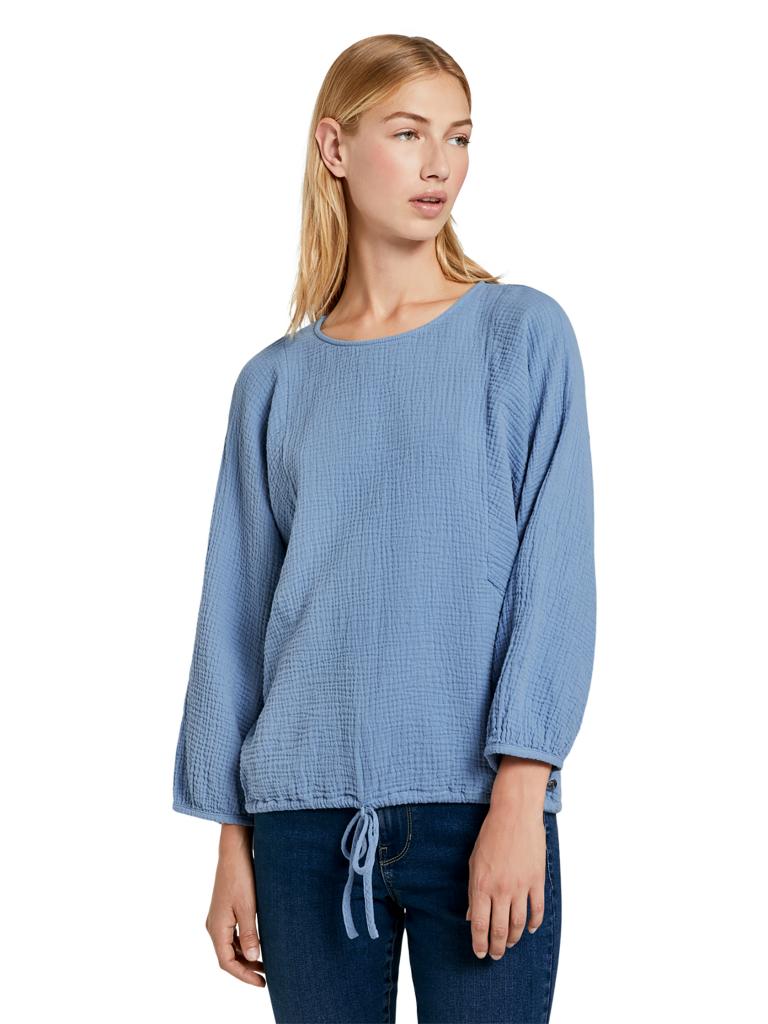 TOM TAILOR DENIM Bluse blau