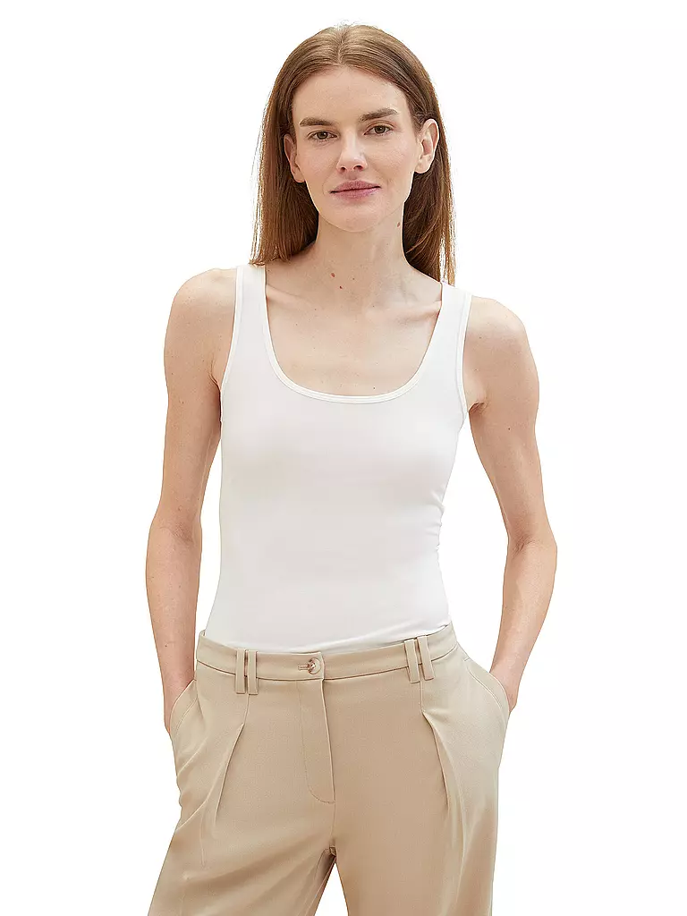 TOM TAILOR Top Regular Fit weiss