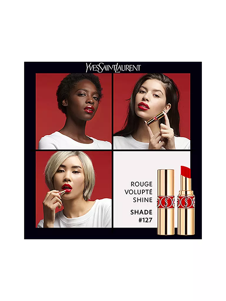 YVES SAINT LAURENT Lippenstift - Rouge Volupte Shine ( 127 Rouge Studio ...