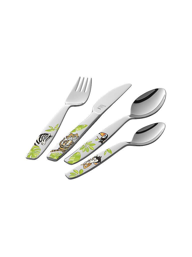 ZWILLING Kinderbesteck Set 4tlg Jungle poliert silber